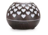 China 400ml Heart Wood Grain Humidifier Hollow Color Aromatherapy Humidifier for sale