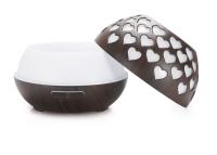 China 400ml Heart Wood Grain Humidifier Hollow Color Aromatherapy Humidifier for sale