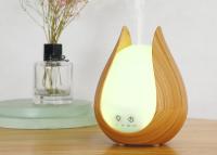 China 200ml Colorful LED Lamp Wood Grain Oil Diffuser Improve Sleep Quality Modern Craft for sale