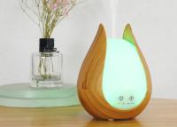 China 200ml Colorful LED Lamp Wood Grain Oil Diffuser Improve Sleep Quality Modern Craft for sale