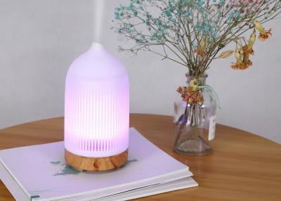 China Small Woodgrain Home Aroma Diffuser Ultrasonic Air Humidifier With LED Lamp for sale