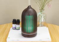 China Small Woodgrain Home Aroma Diffuser Ultrasonic Air Humidifier With LED Lamp for sale