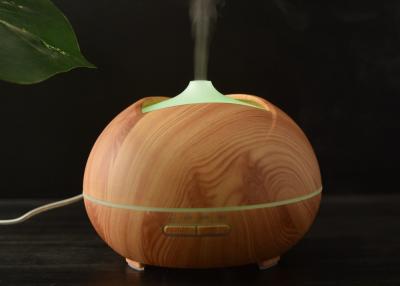 China 400ml Triangle Wood Grain Ultrasonic Humidifier Aroma Diffuser Led Light for sale