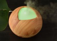 China 400ml Triangle Wood Grain Ultrasonic Humidifier Aroma Diffuser Led Light for sale