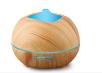 China 400ml Triangle Wood Grain Ultrasonic Humidifier Aroma Diffuser Led Light for sale