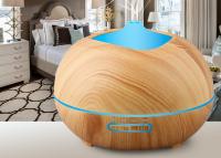 China 400ml Triangle Wood Grain Ultrasonic Humidifier Aroma Diffuser Led Light for sale