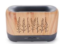 China 200ml Wood Grain Aromatherapy Machine Hollowed Lavender Flame Diffuser Humidifier for sale