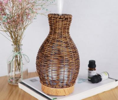 China 100ml Ultrasonic Essential Oil Cool Mist Rattan Vase Aromatherapy Diffuser for sale