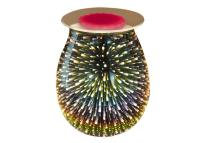 China 400ml 3D Fireworks Glass Electric Wax Melt Warmer Wax Burner Melter Fragrance Warmer For Home Office Bedroom Living Room for sale