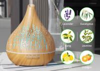 China 400ML Home Portable Woodgrain Ultrasonic Humidifier Essential Oil Aroma Diffuser With Colorful Lights for sale