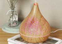 China 400ML Home Portable Woodgrain Ultrasonic Humidifier Essential Oil Aroma Diffuser With Colorful Lights for sale
