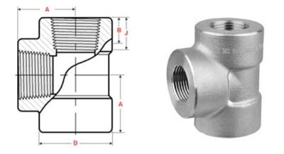 China Stainless Steel 2 Inch 2000 PSI Threaded Reducing Tee for sale
