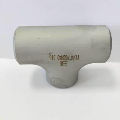 China 316 Stainless Steel DN1200 Seamless Equal SCH80S Pipe Fitting Tee for sale