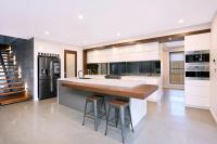 China House Villa Apartment 2022 Modern Kitchen Cabinet with Durable Quartz Stone Countertop for sale
