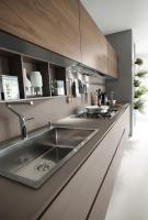China Villa/Apartment Kitchen Cabinet with Super Durable MR MDF Material and Matte Grey Finish for sale