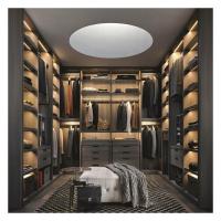 China Adjustable Aluminum Door Black Glass Wardrobe for Apartment Bedroom Closet Furniture for sale