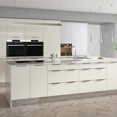 China Upgrade Your Kitchen with Top Veneer and Lacquer Finish Modern White Island Cabinets for sale