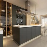 China Modern Kitchen Cabinets with Customized Waterproof Wooden Doors in European Style for sale