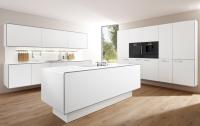 China Upgrade Your Kitchen with Top Veneer and Lacquer Finish Modern White Island Cabinets for sale