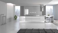 China Upgrade Your Kitchen with Top Veneer and Lacquer Finish Modern White Island Cabinets for sale