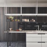 China Quartz Stone Countertop European Style Custom Solid Wood Cabinet with Drawer Basket for sale