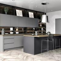 China Complete Matte Cabinets Top Veneer Finish and Bottom Lacquer Finish for Modern Kitchen for sale