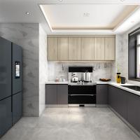 China Blum Drawer Accessories for 2022 Gray Kitchen Cabinet in Modern Villa Renovation for sale