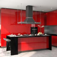China Home Furniture Solid Wood Modular Kitchen Cabinets with Design Lacquer Glossy Cabinet for sale