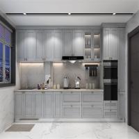 China Villa/Apartment Kitchen Cabinets YALIG Atalanta Cucina 2022 Wood Veneer with Drawers for sale