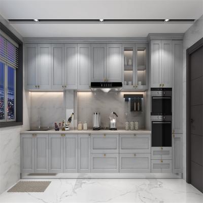 China Villa/Apartment Kitchen Cabinets YALIG Atalanta Cucina 2022 Wood Veneer with Drawers for sale