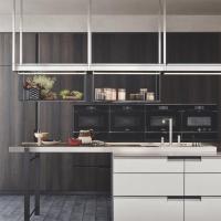 China Smart Wood Lacquer Glossy Melamine Board Kitchen Cabinet Customized Italian Furniture for sale