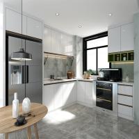 China Villa/Apartment Kitchen Cabinets YALIG Atalanta Cucina 2022 Wood Veneer with Drawers for sale