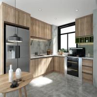 China Villa/Apartment Kitchen Cabinets YALIG Atalanta Cucina 2022 Wood Veneer with Drawers for sale