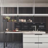 China Smart Wood Lacquer Glossy Melamine Board Kitchen Cabinet Customized Italian Furniture for sale