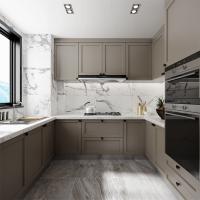 China Villa/Apartment Kitchen Cabinets YALIG Atalanta Cucina 2022 Wood Veneer with Drawers for sale