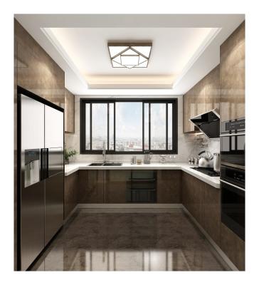 China Modern Kitchen Cabinets Furniture with Full High Gloss and Durable Plywood Carcase for sale