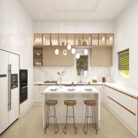 China Modern Kitchen Cabinets Furniture with Full High Gloss and Durable Plywood Carcase for sale