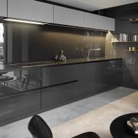 China High Gloss Modern Kitchen Cabinets With Island Custom Design Luxury Kitchen Furniture for sale
