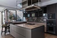 China High Gloss Modern Kitchen Cabinets With Island Custom Design Luxury Kitchen Furniture for sale