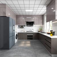 China Modern Design YALIG Matte Colored Wooden Kitchen Cabinets with Drawers in White and Black for sale
