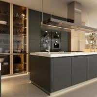 China Custom Matte Cabinet Furniture for End Luxury Villa Modern Design Solid Wood Flat Pack for sale