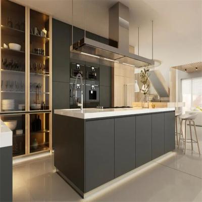 China YALIG High End Gray Plywood Kitchen Cabinet with Waterproof and Fireproof Advantage for sale