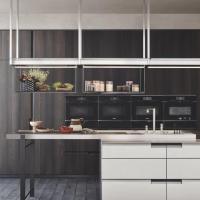 China Customized Waterproof Luxury Smart Wood Lacquer Kitchen Cabinet by American Modern for sale