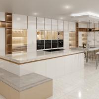 China Highly ODM/OEM Modern Black Kitchen Cabinet Furniture with Veneer and Lacquer Finish for sale