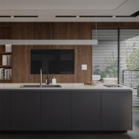 China Advantageous Waterproof Fireproof European Villa Style White Shaker Kitchen Cabinets for sale