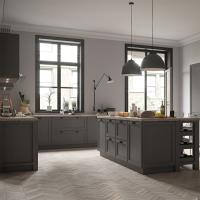 China End Customized Wood Kitchen Cabinet with Veneer Color and Waste Container Accessories for sale