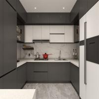 China Transform Your Kitchen with Customizable Gray Wood Cabinets and MDF Doors from YALIG for sale