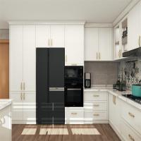 China Luxury Traditional Kitchen Cabinets with Eased Edge Countertop and Solid Wood Material for sale