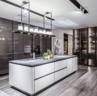 China Lacquer Surface Treatment Wooden Cabinets for Customized Veneer Color Kitchen Furniture for sale