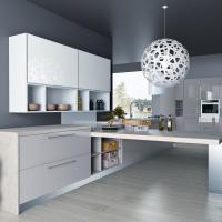 China Blum Hardware and Veneer Finish YALIG Smart Wood Shaker Kitchen Cabinet for Apartment for sale